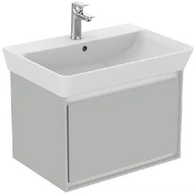 Ideal Standard Connect Air - Skříňka pod umyvadlo Cube 650 mm, 580x409x400 mm, lesklá světlá šedá/bílá mat E0847EQ