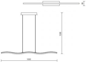 Redo 01-893 - LED Lustr na lanku PULSE LED/23,1W/230V matný chrom