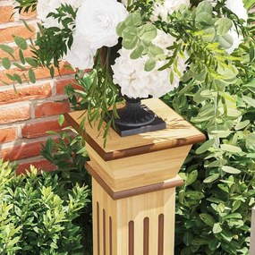 Stojan na květiny čtvercový sloup světlé dřevo 17x17x66 cm MDF 323968