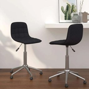 vidaXL Otočné jídelní židle 2 ks textil [334094] Barva: Černá