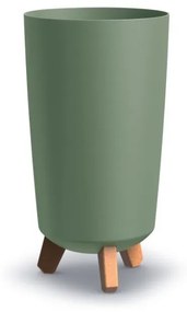 PROSPERPLAST Květináč - GRACIA TUBUS SLIM Průměr: 19,5 cm, Barva: zelená