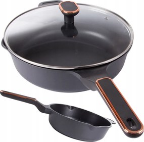 Hrnec Hluboký S Poklicí Indukce Plyn Povrchová Úprava Non Stick 4L 28cm