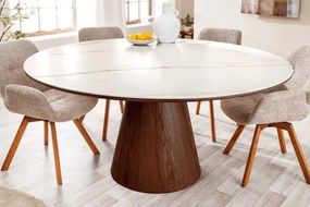 Kulatý jídelní stůl Parthenia 120 cm vzor ořech