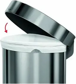 Simplehuman Pedálový odpadkový koš  – 45 l/ půlkulatý/ matná ocel/ FPP