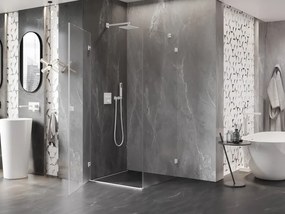 Mexen Lunar-B L, sklápěcí sprchový kout levý 70 x 70 cm, 8mm čiré sklo, bílý profil, 832L-070-070-20-00-L