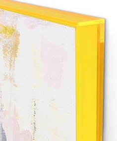 Tištěný/s ručně malovanými prvky obraz s rámem/na plátně 102x102 cm New Age Yellow – Malerifabrikken