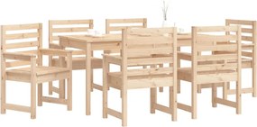 7dílný zahradní jídelní set masivní borové dřevo 3154713