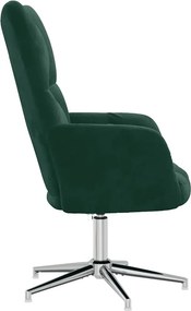Relaxační křeslo tmavě zelené samet 328119
