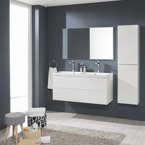 Mereo Mereo, Aira, koupelnová skříňka s umyvadlem z litého mramoru 121 cm, bílá, dub, šedá, CN723M