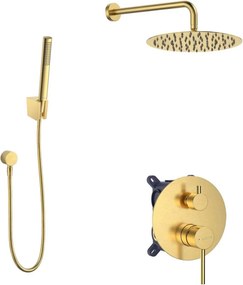 kielle Oudee I - Baterie pod omítku pro 2 spotřebiče, s příslušenstvím EcoSpare a s tělesem, brushed gold 20633SP16