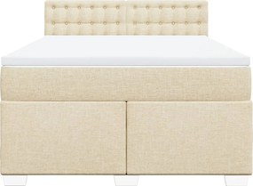 Box spring postel s matrací krémová 160x200 cm textil 3285958
