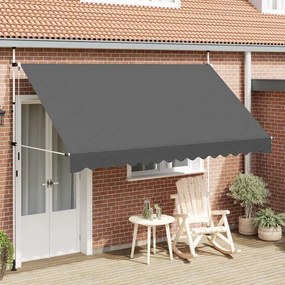 vidaXL Ručně zatahovací markýza 350 cm pruhy [42037063] Barva: oranžová a hnědá