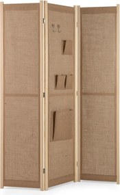 Costway Zástěna se 2 háčky a 4 úložnými taškami Dělicí přepážka – 170 × 121 cm
