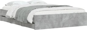Rám postele se zásuvkami betonově šedý 135 x 190 cm kompozit 3207311