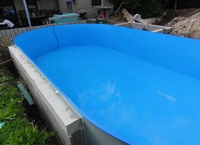 Planet Pool Zapuštěný bazén s ocelovou stěnou Exklusiv WHITE/Blue 6 x 3 x 1,5 m 0032