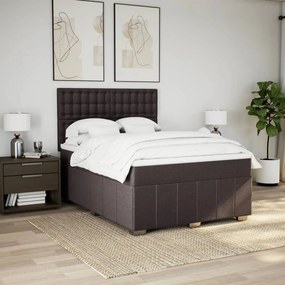 Box spring postel s matrací tmavě hnědá 140x200 cm textil 3294008