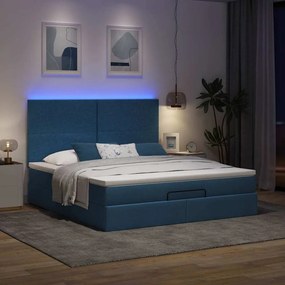 Osmanský rám postele s matrací modrá 180x200cm textil 3313947