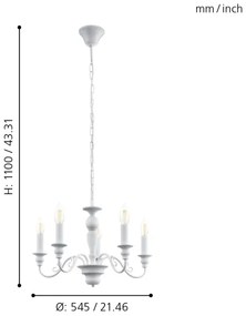 Eglo 49851 - Lustr CAPOSILE 5xE14/40W/230V