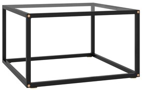 Konferenční stolek černý s tvrzeným sklem 60 x 60 x 35 cm 322871