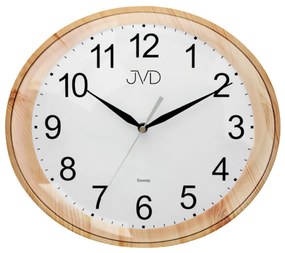 Oválné tiché netikající plynulé hodiny v imitaci dřeva JVD sweep HP664.12