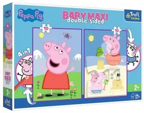 Puzzle 4v1 maxi oboustranné 2x10 dílků Peppa má dobrý den/Peppa Pig