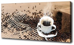 Wallmuralia Foto obraz na plátně Káva a zrnka kávy 100x50