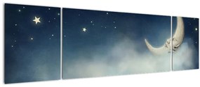 Obraz - Měsíc s hvězdami (170x50 cm)