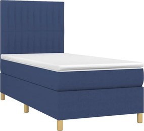Box spring postel s matrací modrá 100 x 200 cm textil 3142479
