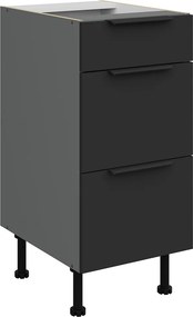 ARIA ab | dolní skříňka 40 D 3S zásuvková | 40 cm | PREMIUM BOX | antracit/černá