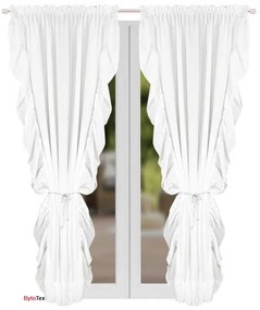 Fliying Dekorační záclona s řasící páskou Canberra s ozdobnými volánky bílá 145x250 cm (cena za 2 ks)
