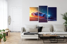 Vícedílný obraz 3D Futuristické Sportovní Auto Nedostatek Nedostatek Plátno Canvas 120x80