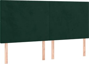 Box spring postel s matrací tmavě zelená 200x200 cm samet 3137746