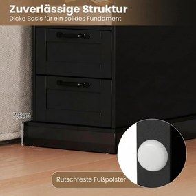 Costway Noční stolek s nabíjecí stanicí, úzký s otevřeným úložným