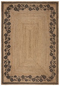 Hans Home | Kusový koberec Printed Jute Maisie Natural/Black - 160x230