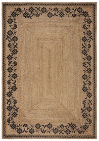 Hans Home | Kusový koberec Printed Jute Maisie Natural/Black - 200x290