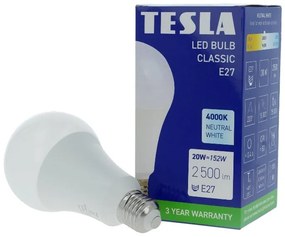 TESLA BL272040-8 - LED bulb žárovka E27, 20W, 2500 lm, 4000K, denní bílá