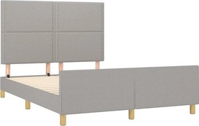 Rám postele bez matrace světle šedý 140 x 190 cm textil 3124968