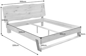 Invicta Dřevěná postel AMAZONAS 180x200 světlá 43556
