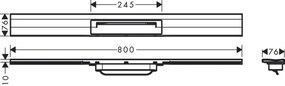 Hansgrohe RainDrain Flex, vrchní sada sprchového žlabu 800, zkracovatelný, pro instalaci ke zdi, bílá matná, HAN-56051700