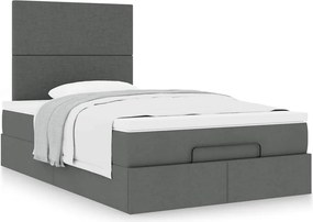 Osmanský rám postele s matrací tmavě šedá 120x200cm textil 3313065