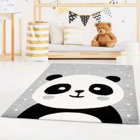 C.city Dětský kusový koberec panda malá šedý různé velikosti Rozměr: 80x150cm