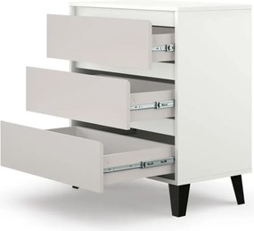 Komoda Borg 3s/70 bílá / kašmír