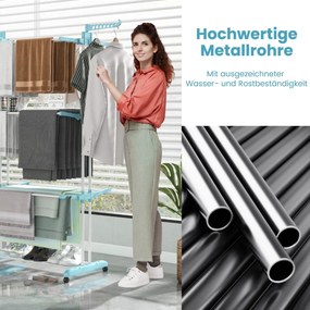 Costway 3 Tier Folding Clothes Airer Modrá + Bílá + – 127 × 63 × 171 cm