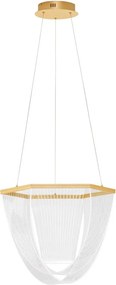 Hliníkové LED stmívatelné závěsné svítidlo ve zlaté barvě se stínidlem z akrylového skla ø 52 cm Valentin – Nova Luce