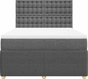 Box spring postel s matrací tmavě šedá 140x200 cm textil 3294394