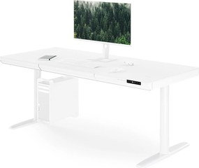 Elektrický psací stůl sit-stand se zásuvkou a bezdrátovou nabíječkou Qi bílý, 1600 mm: ELLIS