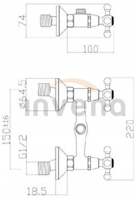 Invena Roma, sprchová baterie s ruční sprchovou sadou, chromová, INV-BN-21-00S-L