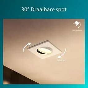 Philips Peridot Rec Kit Sq bílá / Vestavné bodové svítidlo / 3 ks / GU