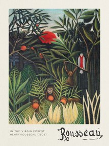 Obrazová reprodukce Monkeys & Parrot (In the Virgin Forest) - Henri Rousseau, (30 x 40 cm)