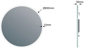 Sapho, VISO LED podsvícené kulaté zrcadlo, průměr 60cm, VS060